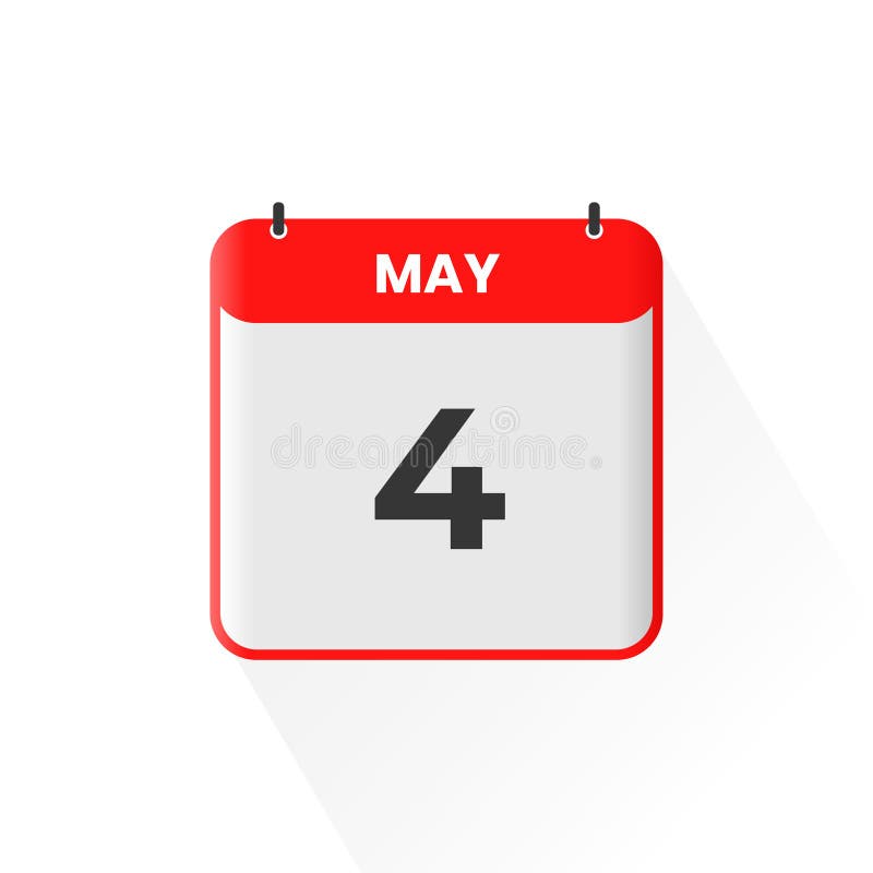 4th May Calendar Icon. May 4 Calendar Date Month Icon Vector ...
