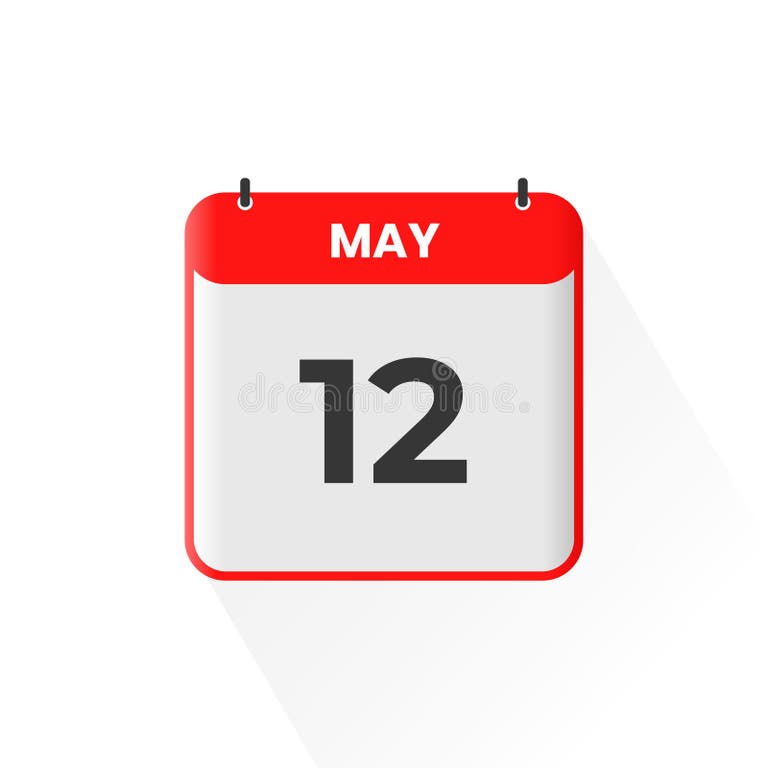 12th May Calendar Icon. May 12 Calendar Date Month Icon Vector ...