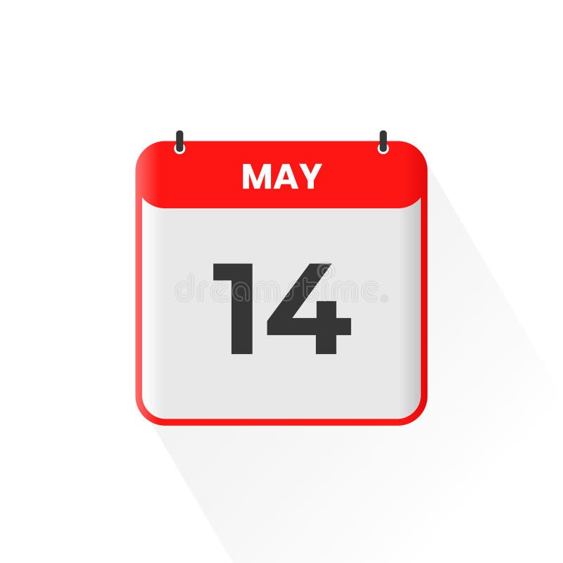 14th May Calendar Icon. May 14 Calendar Date Month Icon Vector ...