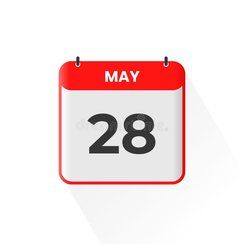 28th May Calendar Icon. May 28 Calendar Date Month Icon Vector ...