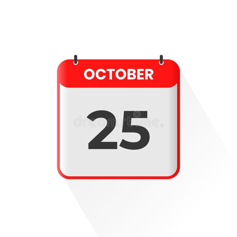 25th October Calendar Icon. October 25 Calendar Date Month Icon Vector ...