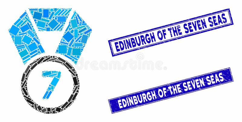 7Th Place Medal Mosaic and Grunge Rectangle Edinburgh of the Seven Seas ...