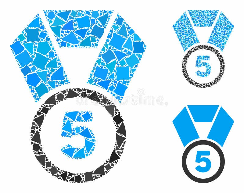 5th Place Medal Mosaic Icon of Abrupt Elements Stock Illustration ...