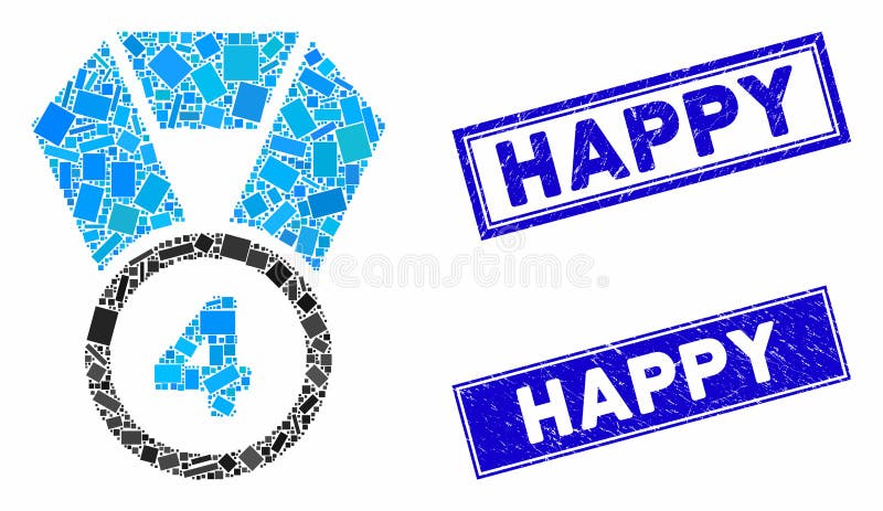 4Th Place Medal Mosaic and Scratched Rectangle Happy Watermarks Stock ...