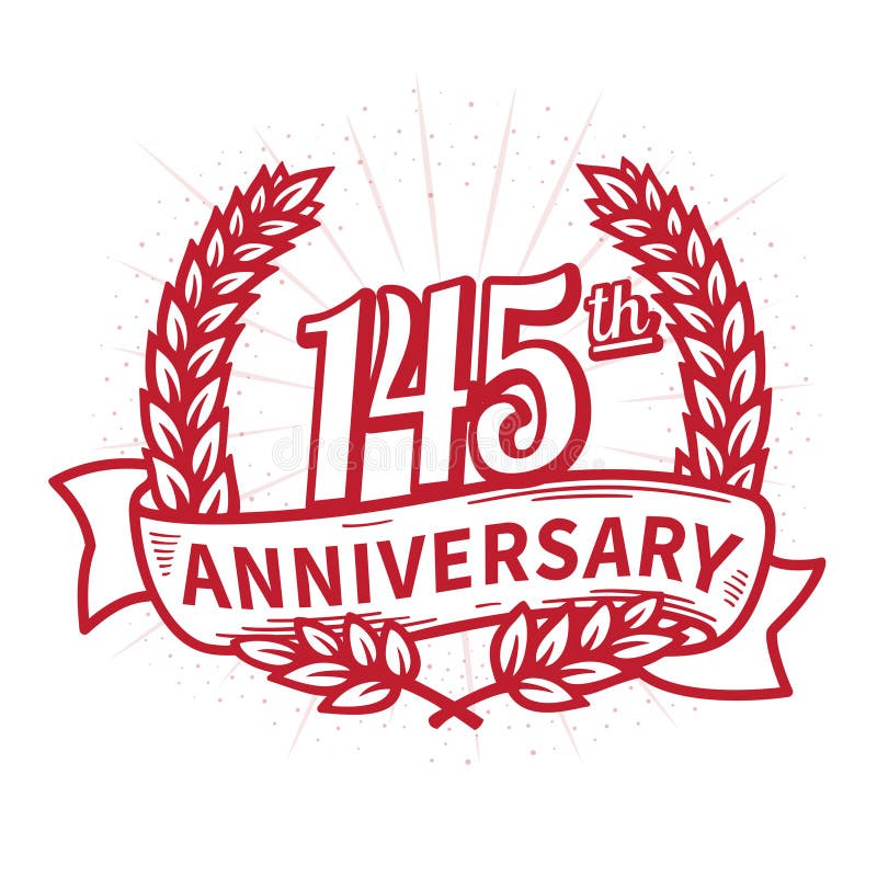 145 Years Anniversary Celebration Logotype. 145th Anniversary Logo ...