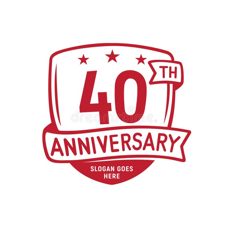 40 Years Anniversary Celebration Shield Design Template. 40th ...