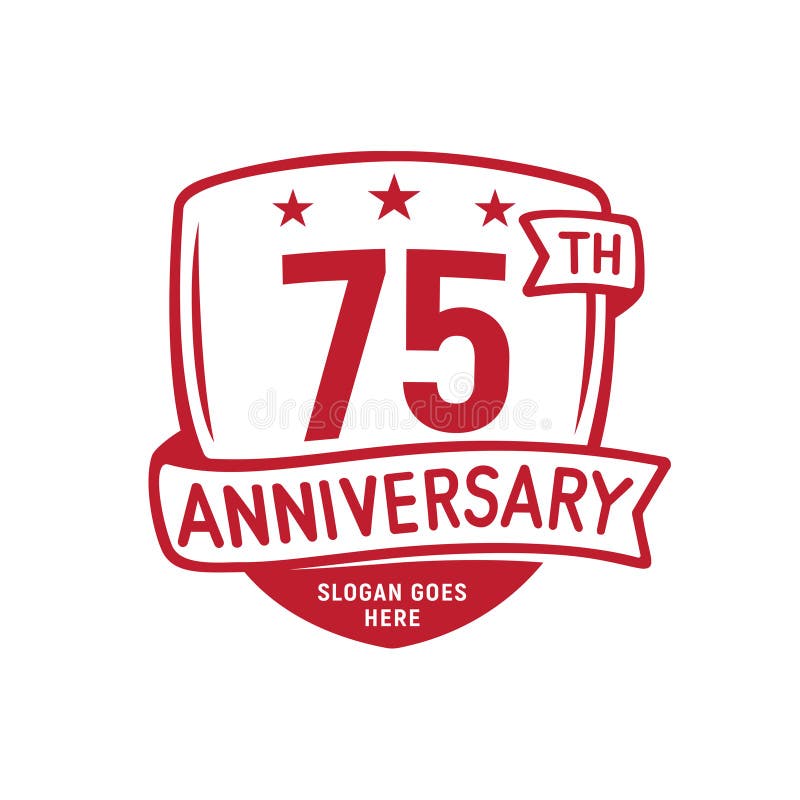 75 Years Anniversary Celebration Shield Design Template. 75th ...