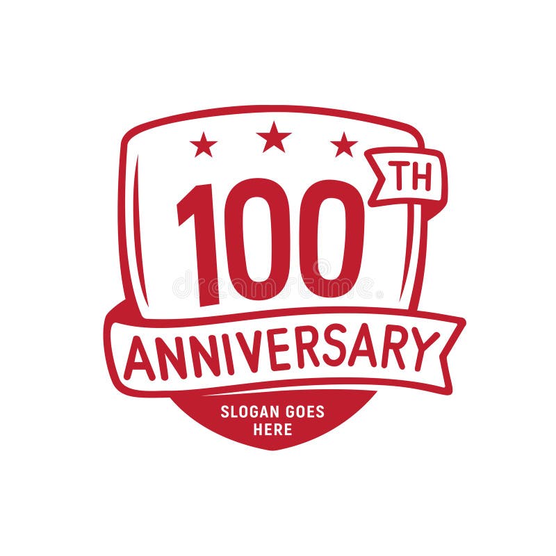 100 Years Anniversary Celebration Shield Design Template. 100th ...
