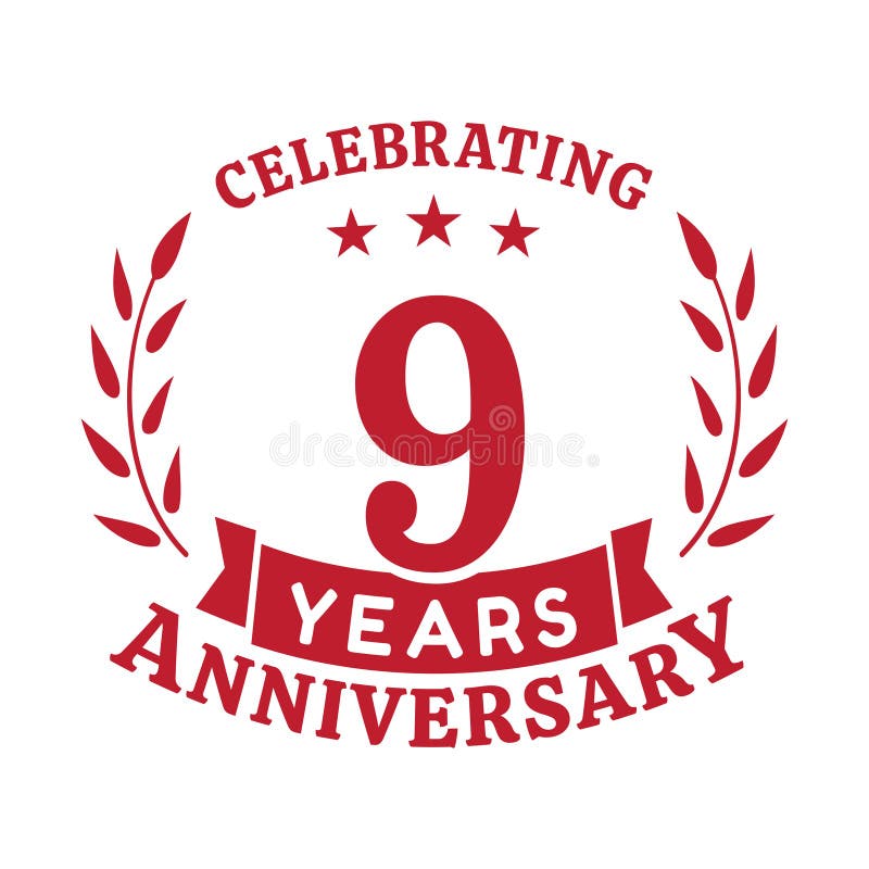 9 Years Anniversary Celebration Logotype. 9th Anniversary Logo. Vector ...