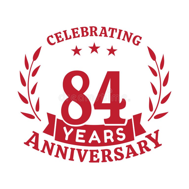 84 Years Anniversary Celebration Logotype. 84th Anniversary Logo ...