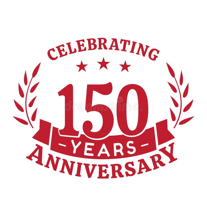 150 Years Anniversary Celebration Logotype. 150th Anniversary Logo. Vector and Illustration ...