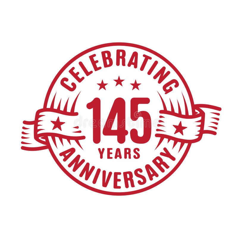 145 Years Anniversary Celebration Logotype. 145th Years Logo. Vector ...