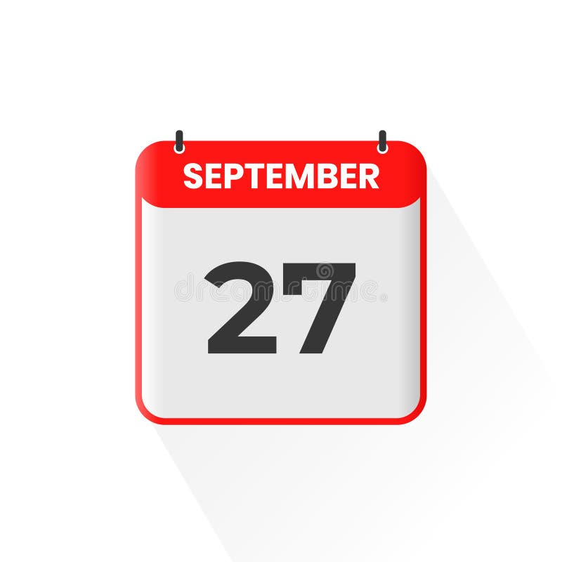 27th September Calendar Icon. September 27 Calendar Date Month Icon ...
