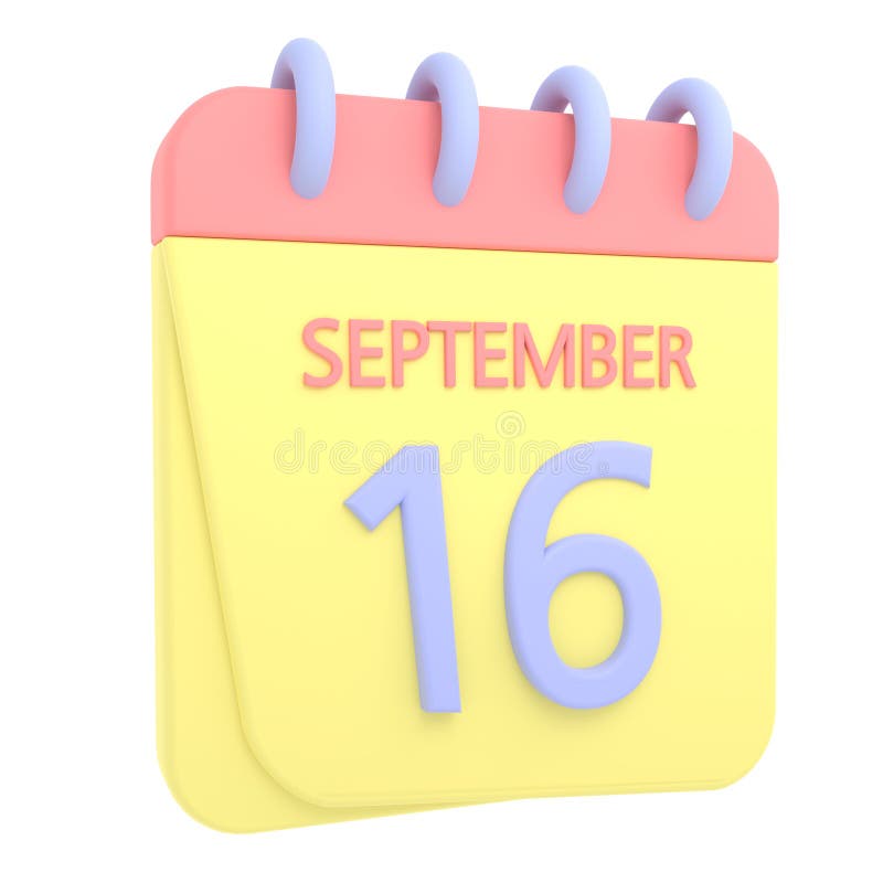 16th September Calendar Icon. September 16 Calendar Date Month Icon ...