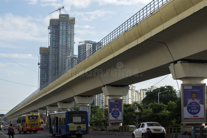5th September, 2021, Kolkata, West Bengal, India: Under Construction ...