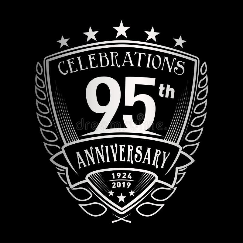 95th Shield Anniversary Logo. 95th Vector and Illustration. Stock ...