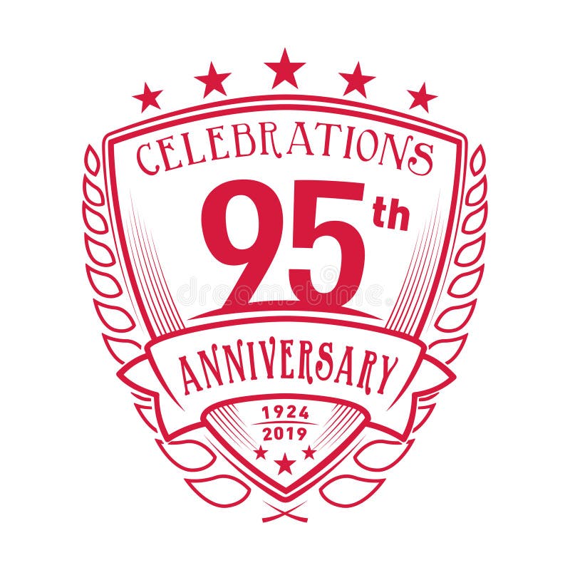 95th Shield Anniversary Logo. 95th Vector and Illustration. Stock ...
