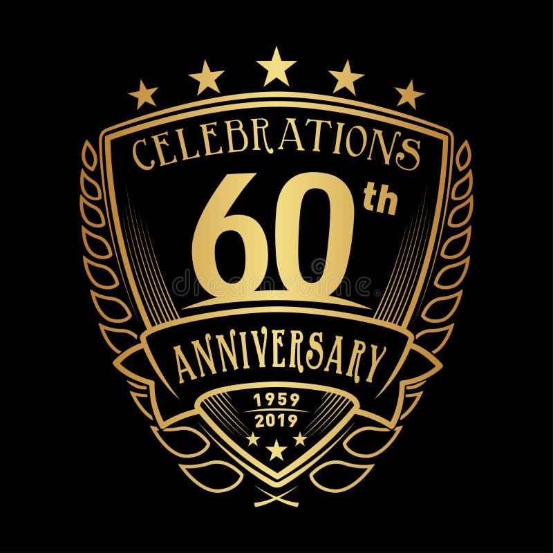 60th Shield Anniversary Logo. 60th Vector and Illustration. Stock ...