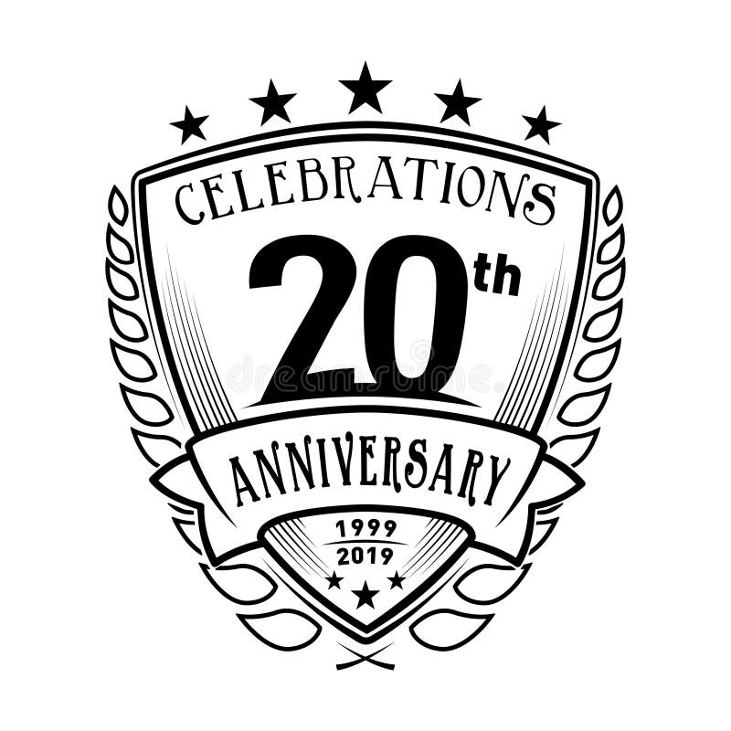 20th Shield Anniversary Logo. 20th and Illustration. Stock Vector ...