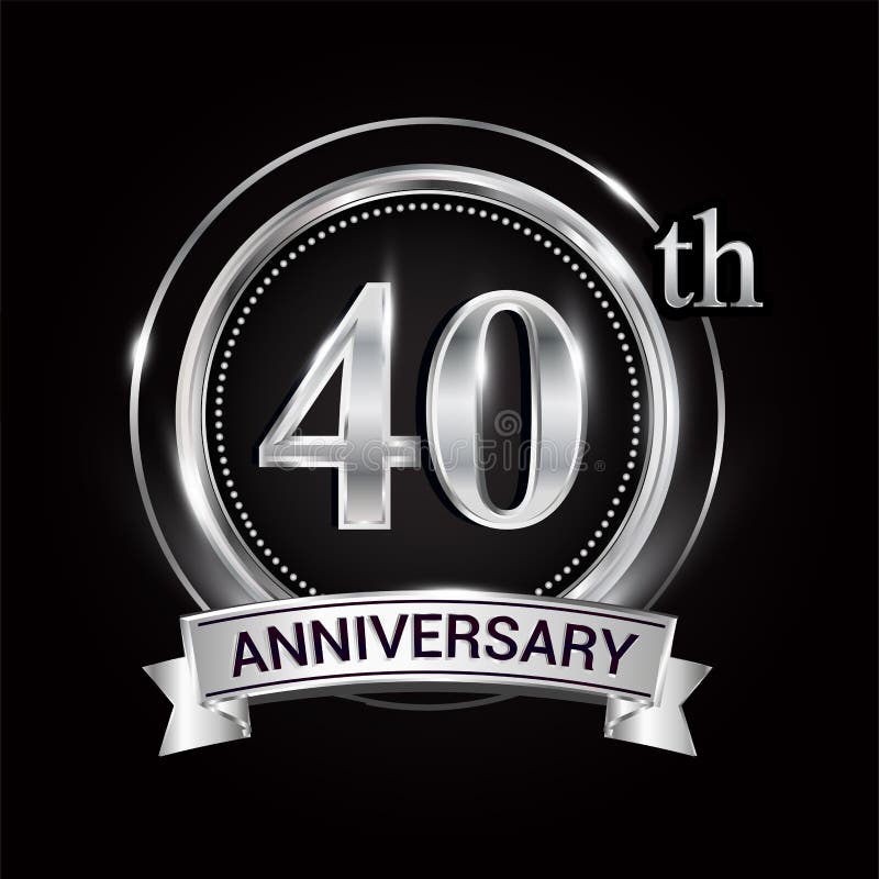 40th Silver Anniversary Logo with Laurel Wreath, Ribbon and Silver Ring ...