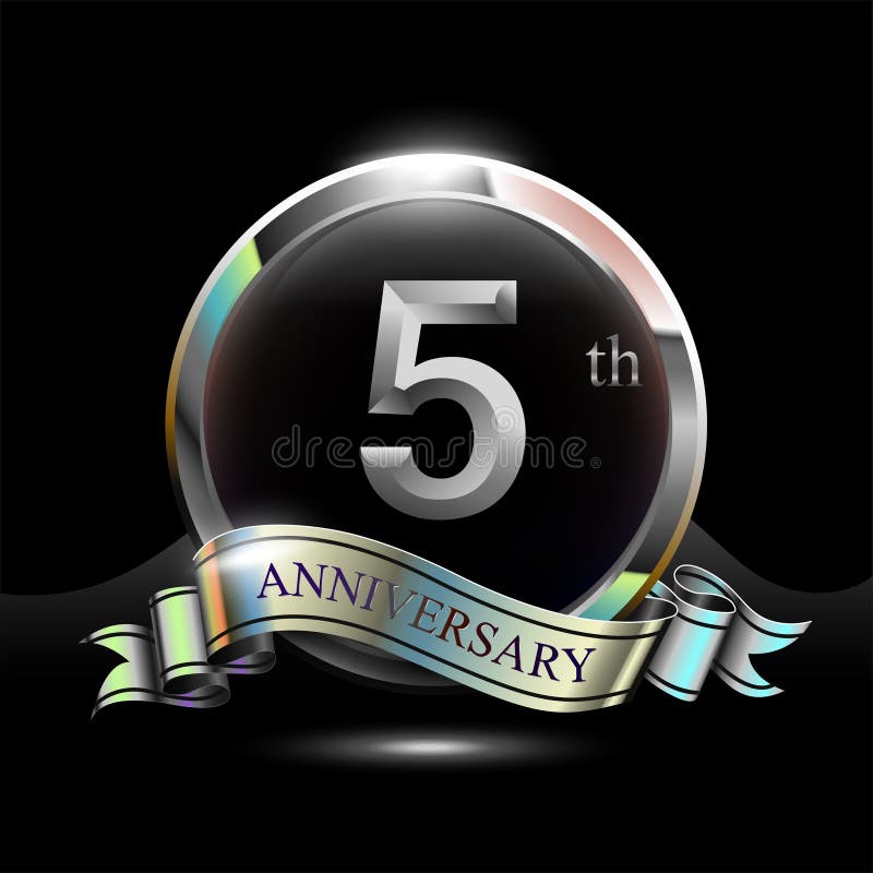 5th Silver Anniversary Logo Stock Vector - Illustration of celebrating ...