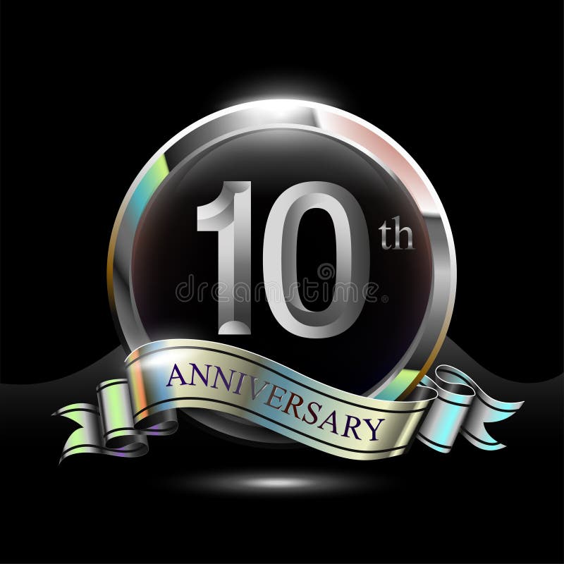 10th Silver Anniversary Logo Stock Vector - Illustration of birthday ...