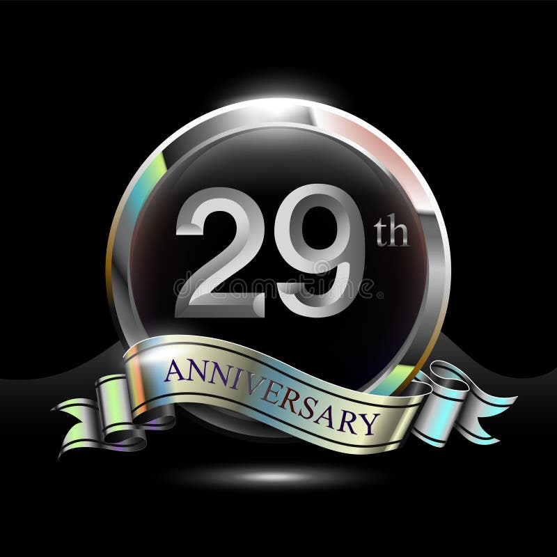 29th Silver Anniversary Logo Stock Vector - Illustration of invitation ...