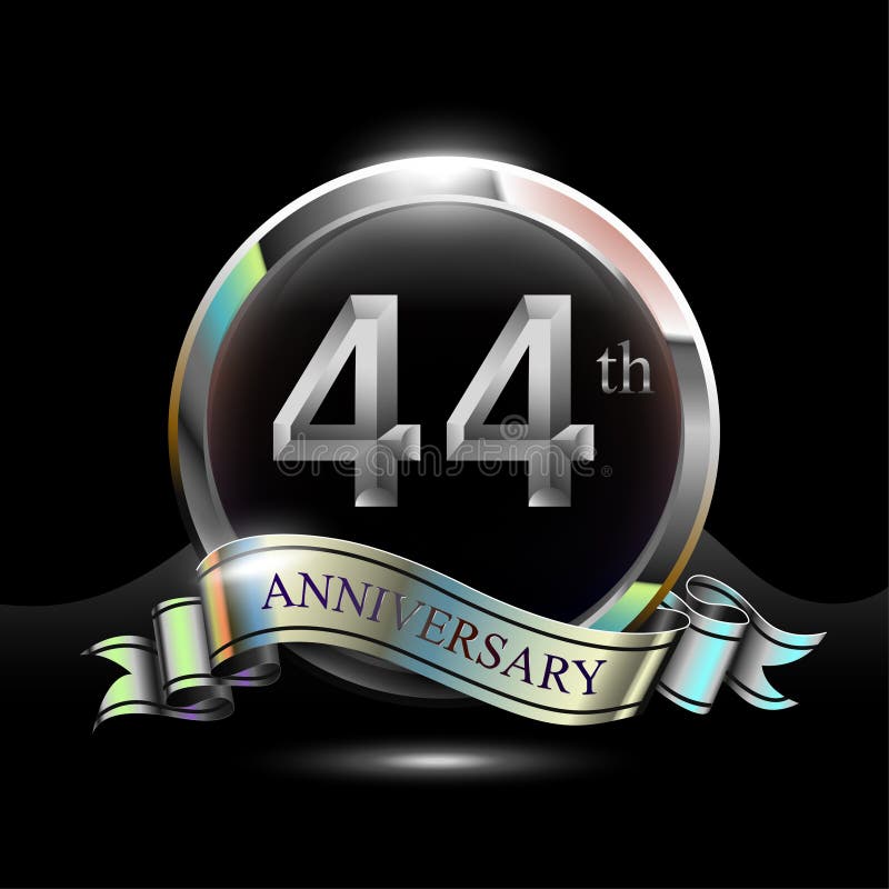 44th Silver Anniversary Logo Stock Vector - Illustration of anniversary ...