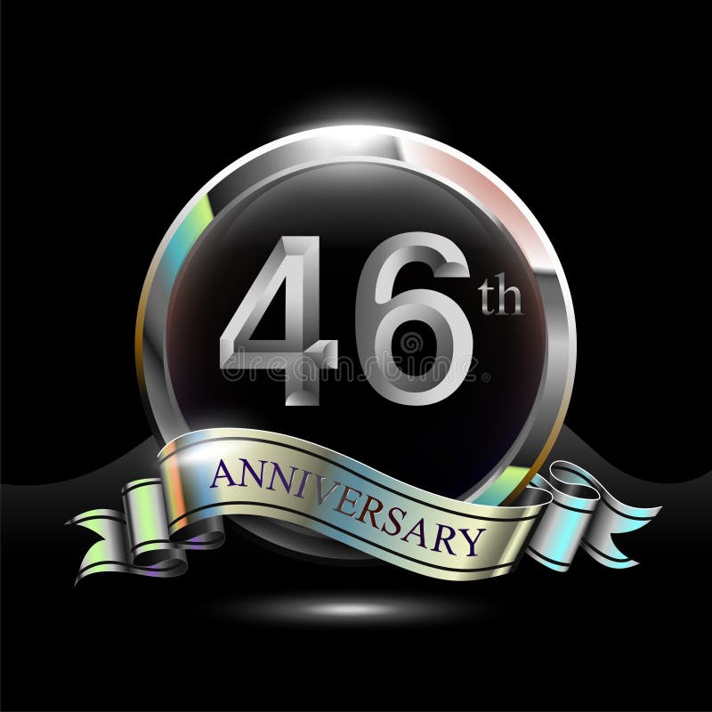 46th Silver Anniversary Logo Stock Vector - Illustration of party, 46th ...