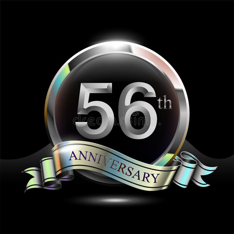 56th Silver Anniversary Logo Stock Vector - Illustration of medal ...
