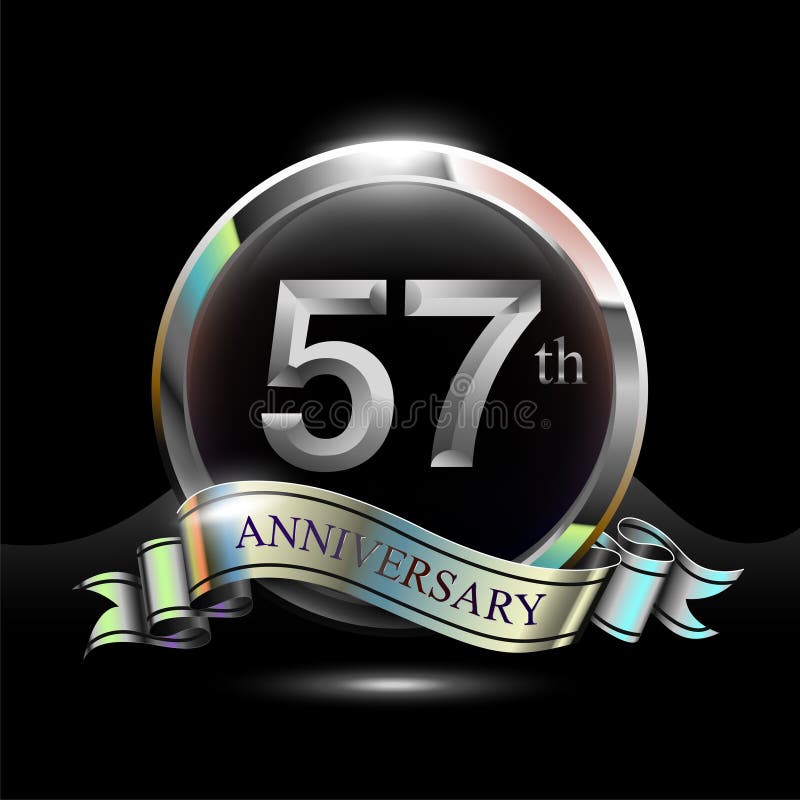 57th Silver Anniversary Logo Stock Vector - Illustration of design ...