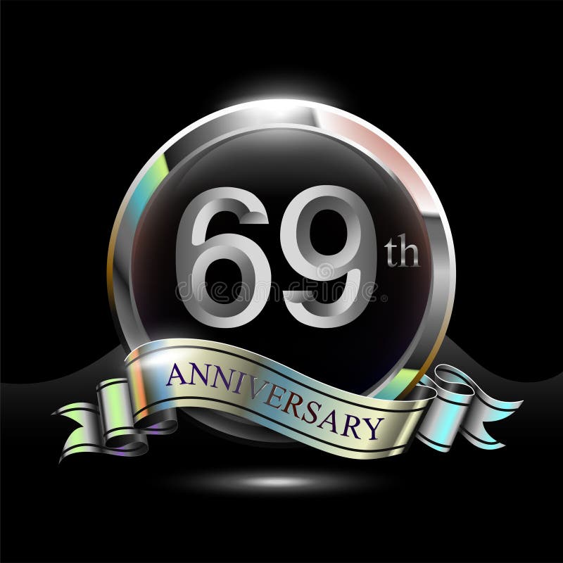 69th Silver Anniversary Logo Stock Vector - Illustration of celebration ...
