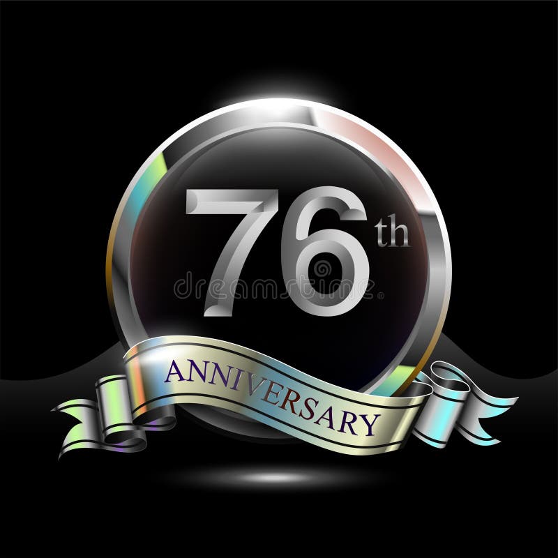 76th Silver Anniversary Logo Stock Vector - Illustration of celebration ...