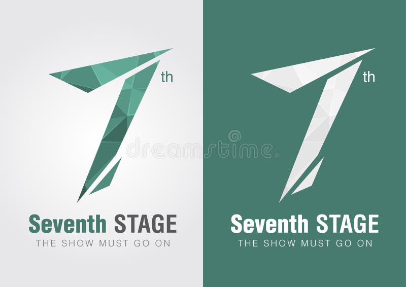 7th Stage Icon Symbol from an Alphabet Letter Number 7. Stock Vector ...