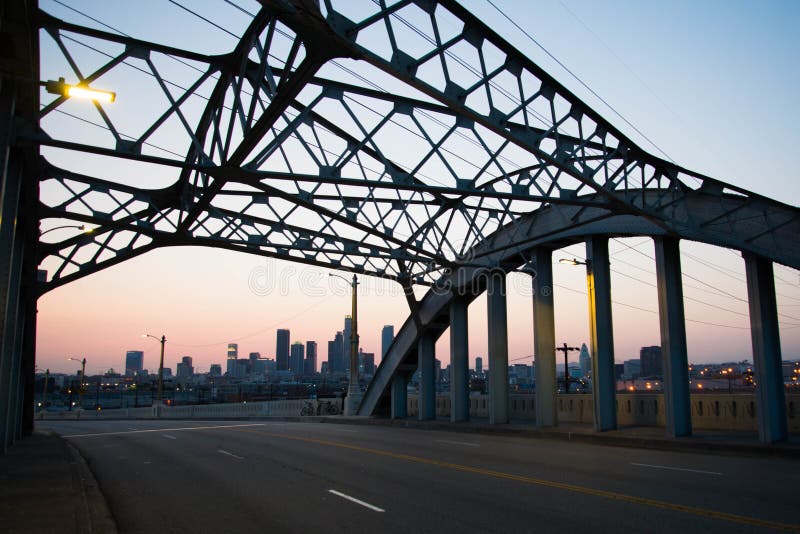 The 6th Street Bridge, Los Angeles Stock Image - Image of city, skyline ...