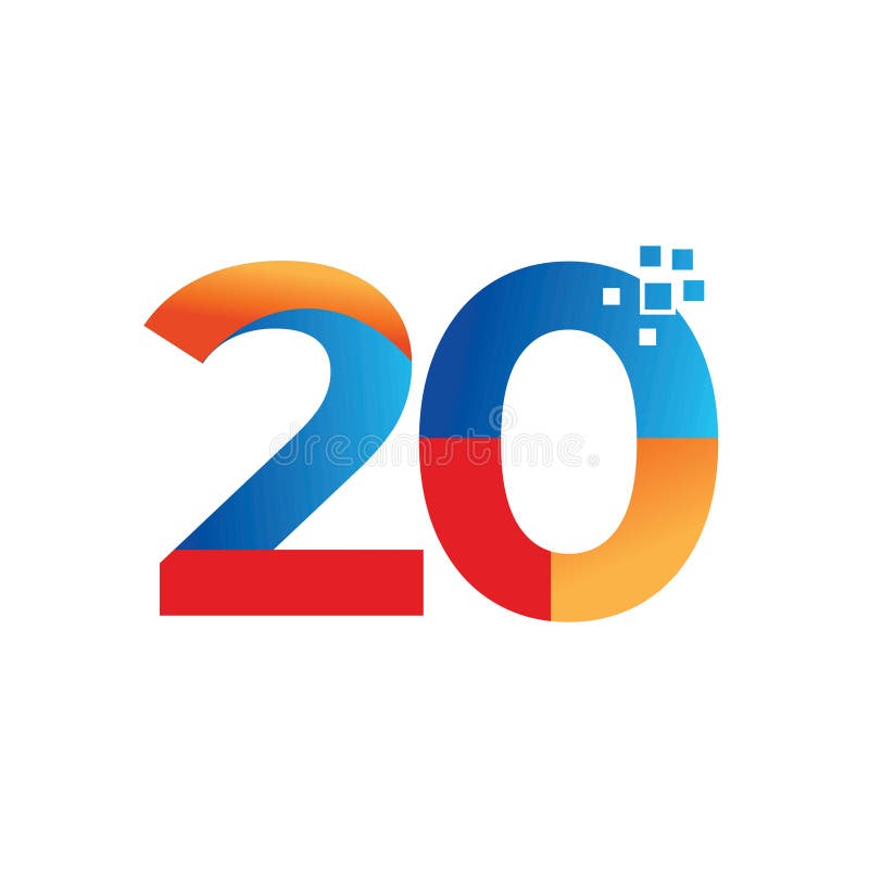 20th Year Anniversary Emblem Logo Design Template Stock Vector ...