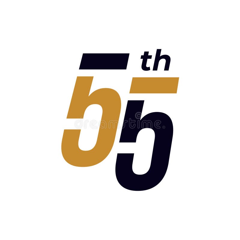 55th Year Anniversary Celebration Logo Design Stock Vector ...
