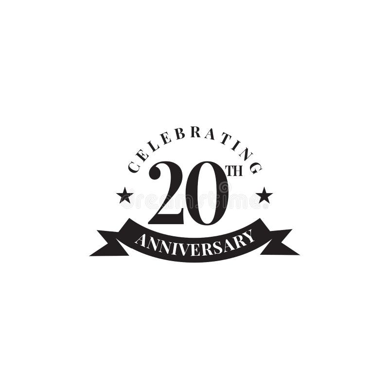 20th Year Anniversary Emblem Logo Design Template Stock Vector ...