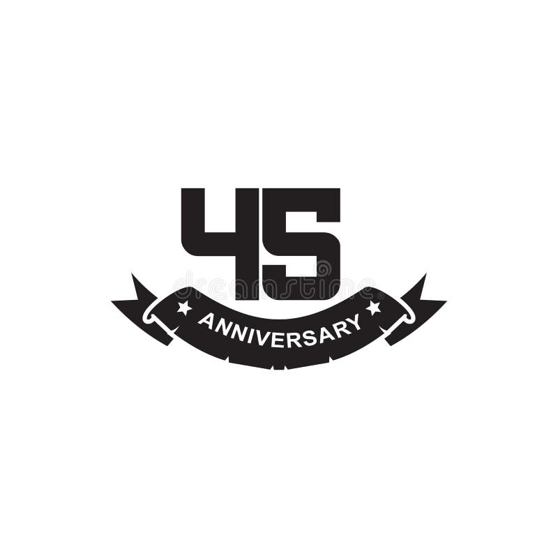 45th Year Anniversary Emblem Logo Design Template Stock Vector ...