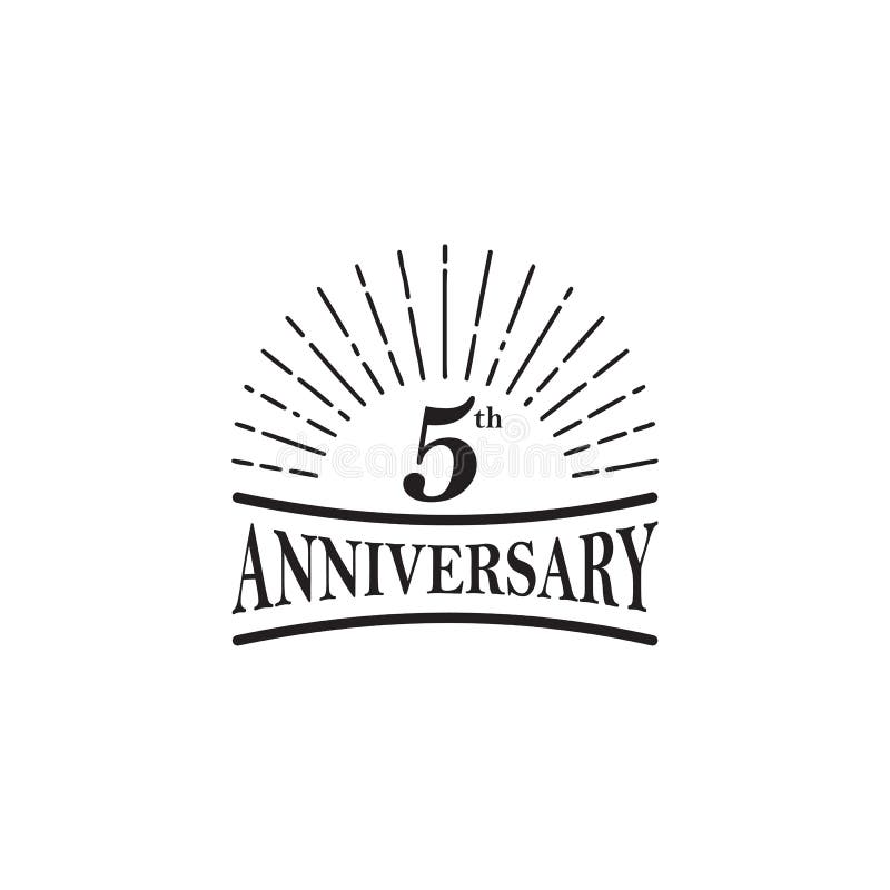 5th Year Anniversary Emblem Logo Design Template Stock Vector ...