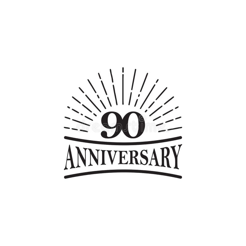 90th Year Anniversary Icon Logo Design Template Stock Illustration ...