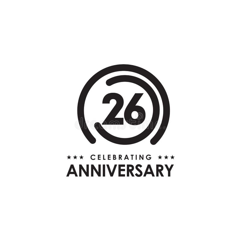 26th Year Anniversary Emblem Logo Design Template Stock Vector ...