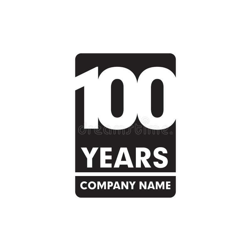 100th Year Anniversary Emblem Logo Design Stock Vector - Illustration ...