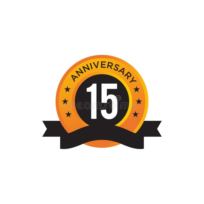 15th Year Anniversary Emblem Logo Design Vector Template Stock Vector ...