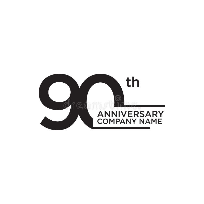 90th Year Anniversary Icon Logo Design Template Stock Illustration ...