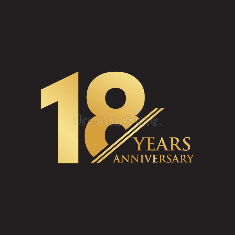 18th Year Anniversary Logo Design Template Stock Vector - Illustration ...