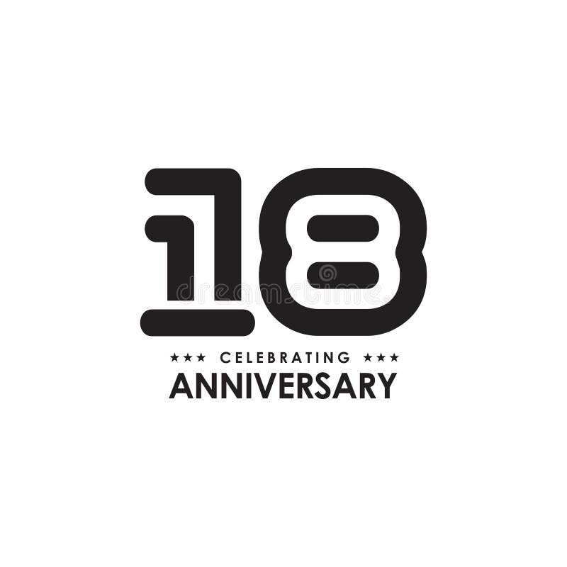 18th Year Anniversary Logo Design Template Stock Vector - Illustration ...