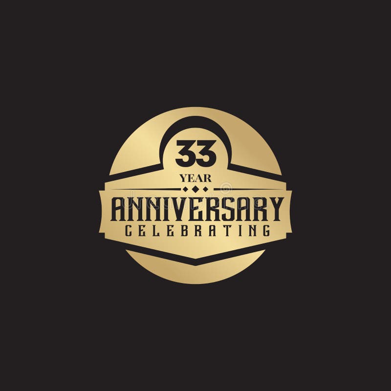 33th Year Anniversary Logo Design Template Stock Vector - Illustration ...