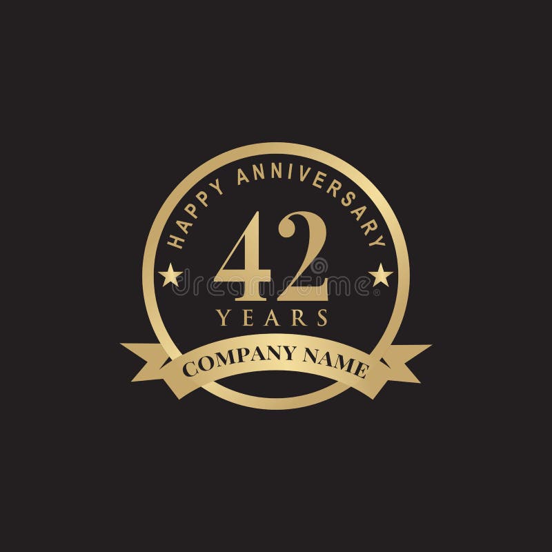 42th Year Anniversary Logo Design Template Stock Illustration ...