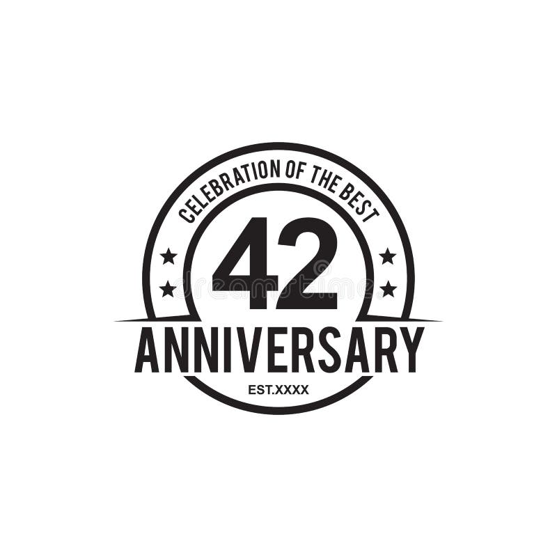 42th Year Anniversary Logo Design Template Stock Illustration ...